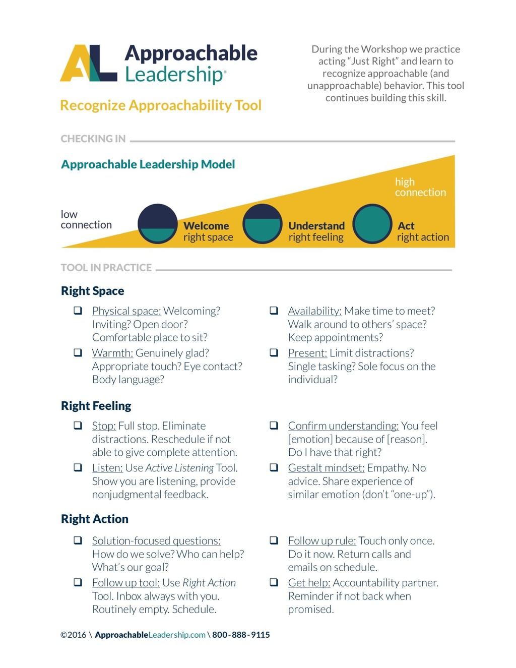 Recognize-Approachability-Tool | Approachable Leadership